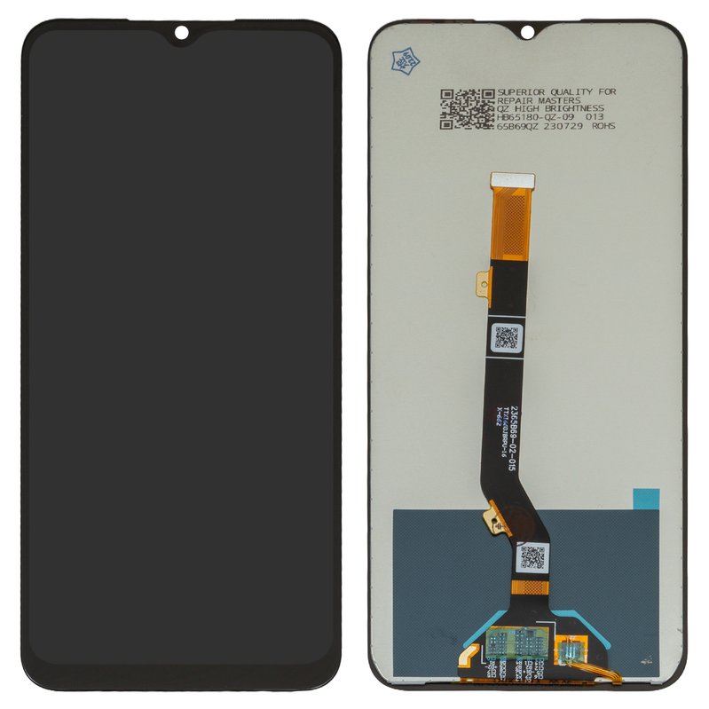 LCD compatible with Tecno Spark 8P, Spark 8T, (black, without frame ...