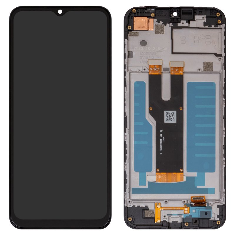 LCD compatible with ZTE Blade A73 4G, (black, with frame, Original (PRC ...